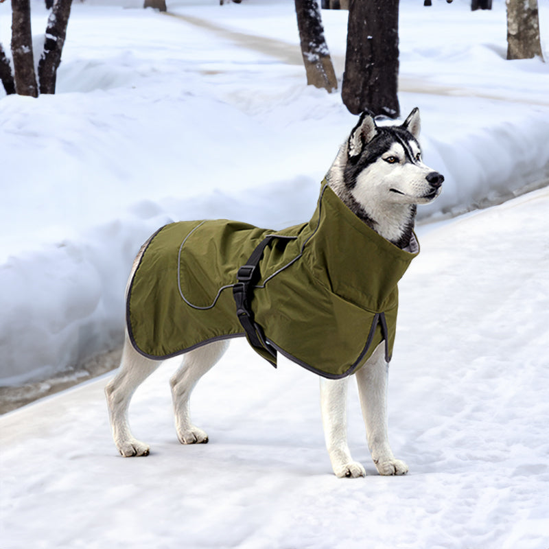 Waterproof Dog Jacket with Fleece Lining for Cold & Outdoor. Reflectiv ...